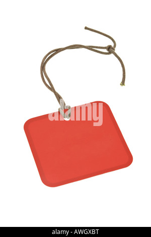 white price tag on a red background, price tag for goods Stock Photo ...