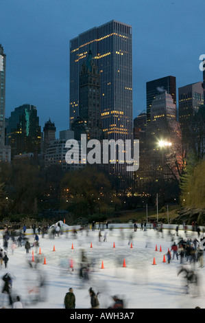 Skaters on Wollman Ice Skating Rink in Central Park New York City Stock ...