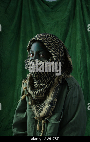 Girl with green face and Shemagh arab head scarf dsc 8196 Stock Photo ...