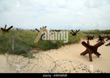 German D-Day beach obstacles, Utah Beach, Normandy, France Stock Photo ...