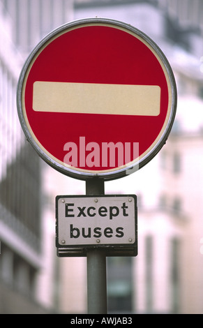 No Entry Sign (Except Buses). British Traffic Road Signs Stock Photo ...