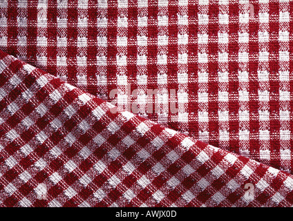 Red and white checkered fabric texture. Red picnic tablecloth ...