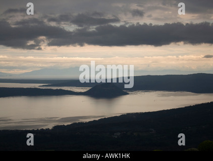 Lake Taal with Taal Volcano an island in the middle, Tagaytay, Luzon ...