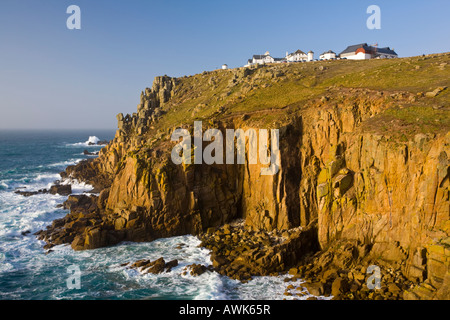 Cliffs on Land's End headland, the most westerly point of mainland ...