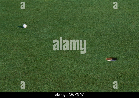 Golf ball on green grass background Stock Photo - Alamy