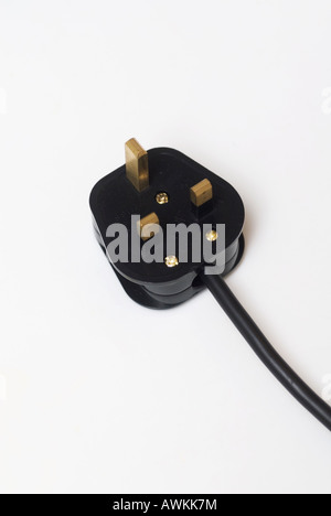 Electrical power socket. This BS 1363 (British Standard) three-pin plug ...