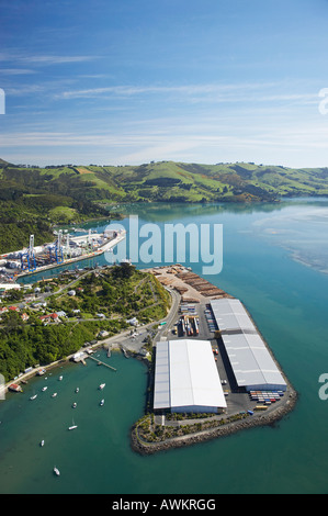 Port Chalmers Otago Harbour Dunedin South Island New Zealand aerial ...