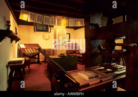 Gutenberg printing press, Gutenberg museum, Mainz, Germany Stock Photo ...