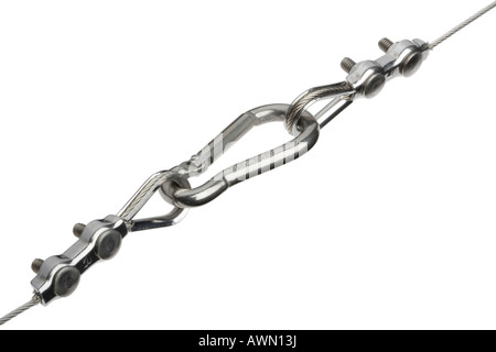 Steel cables connected with shackle Stock Photo - Alamy