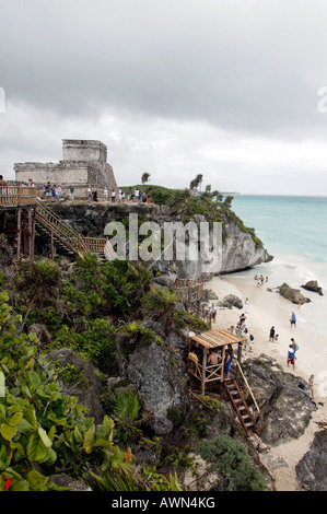 Archaelogical site of Maya, Tulum, El Castillo, Yucatan, Mexico ...