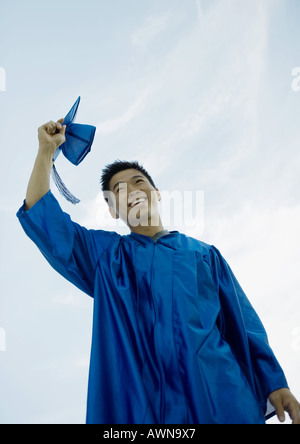 Proud of my accomplishments. a young man taking a break during his ...