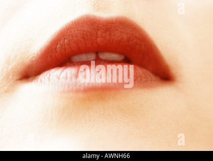A woman's mouth with her lips parted Stock Photo - Alamy