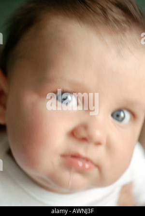 Baby drooling, blurred, close-up, B&W Stock Photo - Alamy