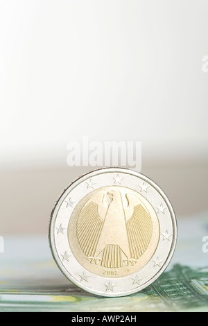 federal eagle on the back side of two euro coin Stock Photo - Alamy