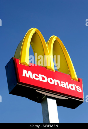 The big yellow M logo as the Golden Arches sign seen outside of a ...