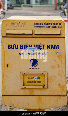 Vietnam yellow post mail box of Vietnam Post in Ho Chi Minh City Viet ...