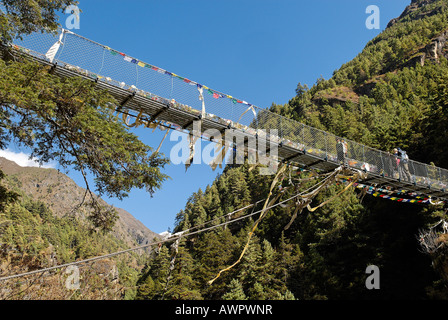 Hillary Bridge over Dudh Koshi river, Khumbu Himal, Sagarmatha National ...