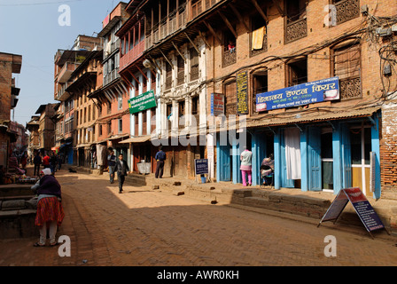 Streetscape in the old town of Bhaktapur, Kathmandu, Nepal Stock Photo - Alamy