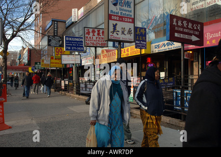 The multi cultural Elmhurst Queens neighborhood in NYC Stock Photo - Alamy