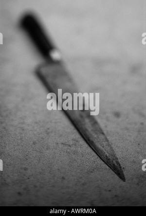 a kitchen knife with blood stains on it Stock Photo - Alamy