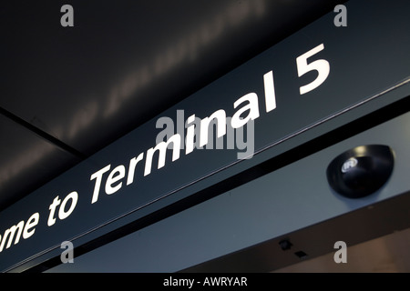 Welcome sign at an airport, Heathrow Airport, London, England Stock ...