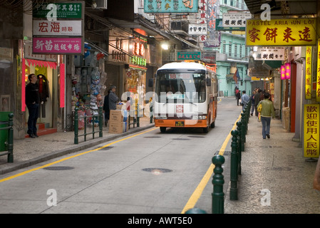 China, Macau, Bilingual Street Signs indicating Tourist Attractions ...