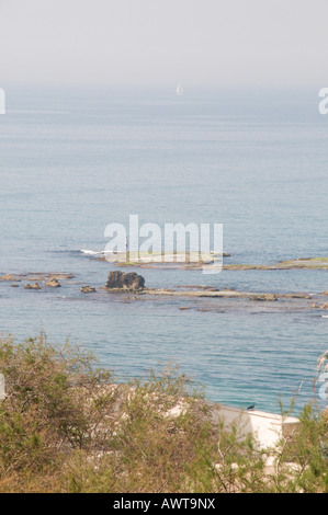 Israel Jaffa The Andromeda rock at the entrance to the harbour Stock ...