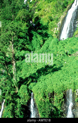 Waterfall falling down Mountain Side Stock Photo - Alamy