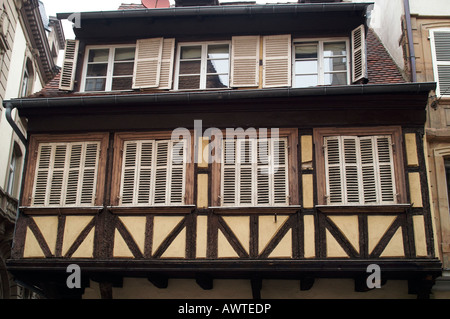 Windows in the old town of Strassbourg Alsace France Stock Photo - Alamy