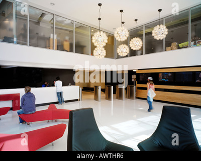 Interior of the reception lobby at Universal Music, the world’s leading ...