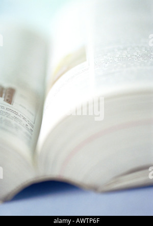Close up of the pages of a French language to English dictionary close ...