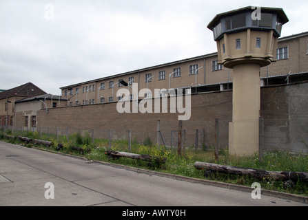A Guardtower on the outside wall of the former Cold War Stasi prison ...