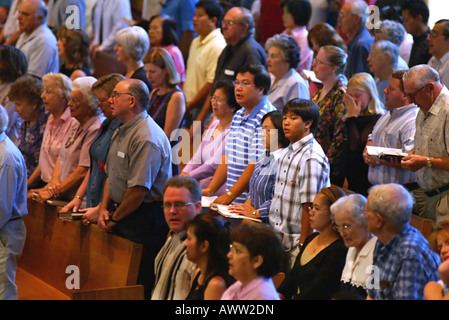 Parishioners with Holy Family Parish pray the Rosary during the a ...