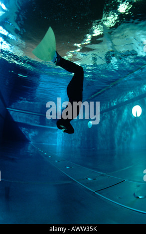 Training with Monofin Stock Photo - Alamy