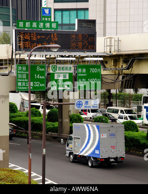 Busy road traffic and flyover, Tokyo Japan Stock Photo - Alamy