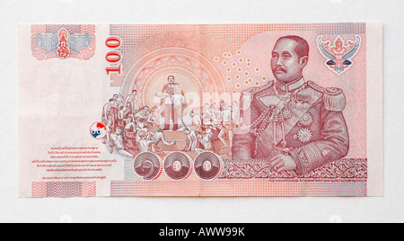 Thailand 100 Baht One Hundred bank note Stock Photo - Alamy