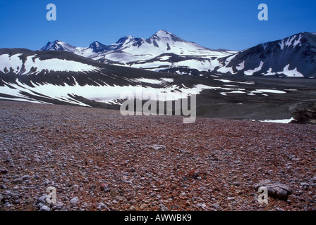 Ash and a-a lava in caldera. Alaska Task Force Photographs Stock Photo ...
