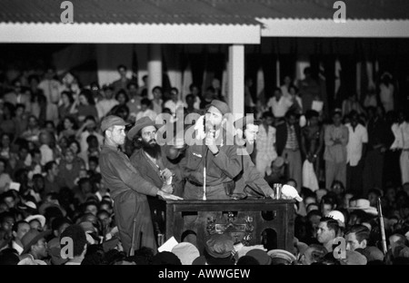 Cuba. Fidel Castro making victory speech in Havana the night of the ...