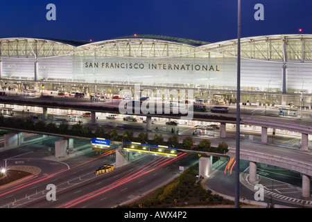 International Terminal building at night San Francisco International ...