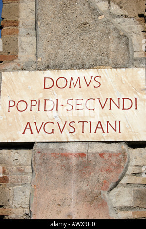 Roman Street Sign Pompeii Stock Photo - Alamy