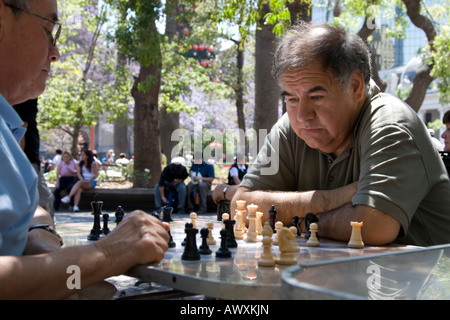Two men playing chess at Plaza de Armas in Habana Vieja, Havana, Cuba ...