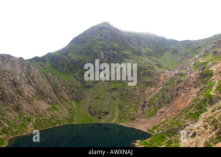 The trinity face of Yr Wyddfa, the summit of Snowdon, viewed across ...