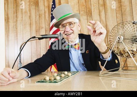 Man calling out bingo Stock Photo - Alamy