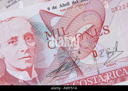 Costa Rica Bank Note (1000 Colones -- front and back Stock Photo - Alamy