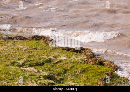 Flooding at Sandside near Arnside UK caused by high spring tides and ...