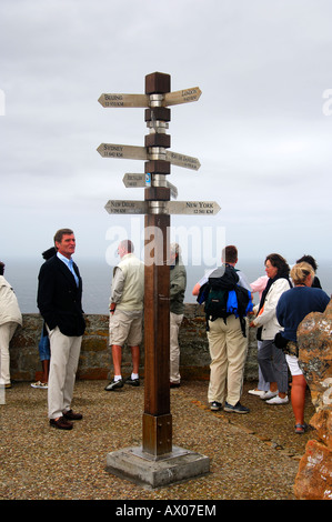 Distance signpost at Cape Point Stock Photo - Alamy