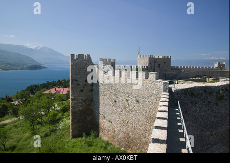 MACEDONIA, Ohrid. Car Samoil's Castle and Old Town from Sveti Kliment ...