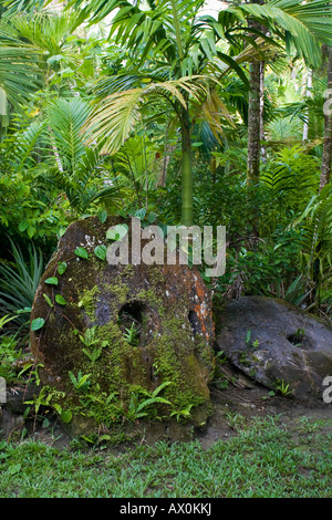 Stone money, stone money bank, Yap Island, Micronesia Stock Photo - Alamy