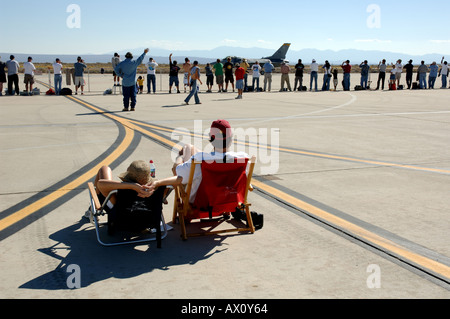 Visitors enjoying the air show at Edwards Air Force Base Open House ...