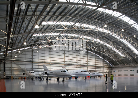 Hangar interior at the TAG Farnborough Airport Stock Photo - Alamy